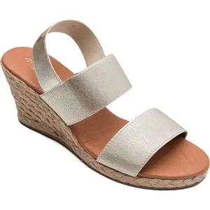 Andre Assous Allison Espadrille Wedge Slingback Sandals - Platino