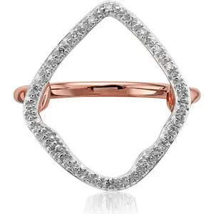 Monica Vinader Riva Hoop Diamond Ring Rose Gold/diamond