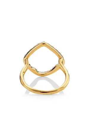 Monica Vinader Riva Hoop Diamond Ring - Yellow Gold