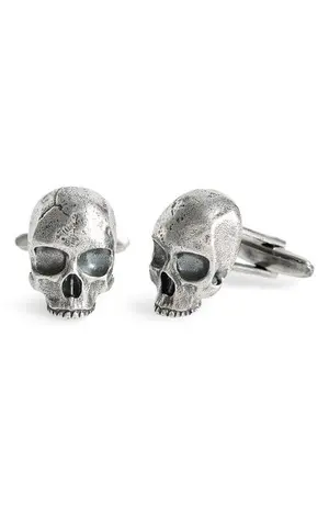 John Varvatos Skull Cuff Links - Metallic Silver