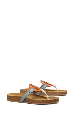 Tory Burch Miller Cloud Thong Sandal Chipotle/light Blue/cream
