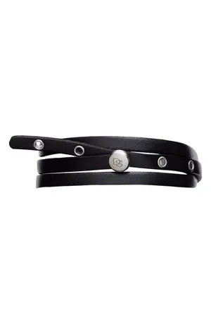 DEGS & SAL Leather Wrap Bracelet - Black