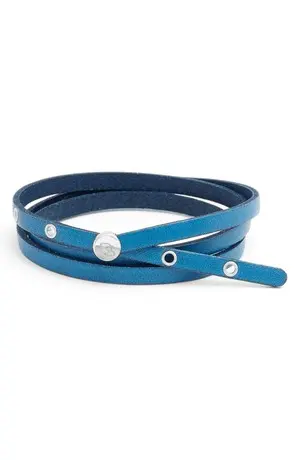 DEGS & SAL Leather Wrap Bracelet - Blue