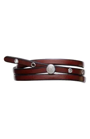 DEGS & SAL Leather Wrap Bracelet - Mahogany
