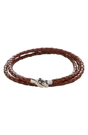 DEGS & SAL Degs & Sal Leather Wrap Bracelet Saddle
