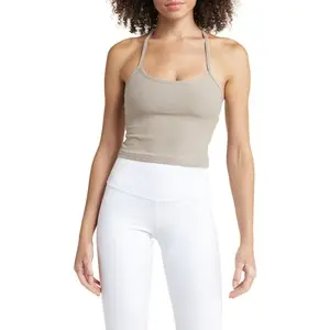 Beyond Yoga BEYOND YOGA Space Dye Slim Racerback Crop Tank Birch Heather