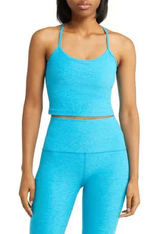 Beyond Yoga BEYOND YOGA Space Dye Slim Racerback Crop Tank Blue Glow Heather