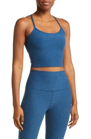 Beyond Yoga BEYOND YOGA Space Dye Slim Racerback Crop Tank Celestial Blue Heath