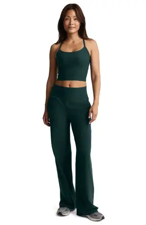 Beyond Yoga Space Dye Slim Racerback Crop Tank - Dark Ivy Heather