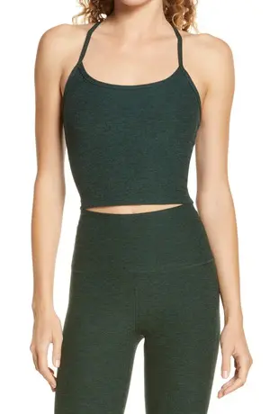 Beyond Yoga Space Dye Slim Racerback Crop Tank - Forest Green - Pine