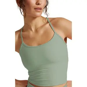 Beyond Yoga Beyond Yoga Space Dye Slim Racerback Crop Tank Minty Slate Heather