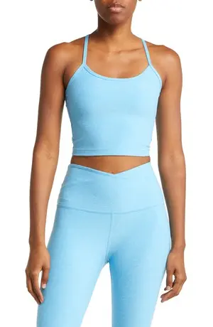 Beyond Yoga BEYOND YOGA Space Dye Slim Racerback Crop Tank Waterfall Blue Heath