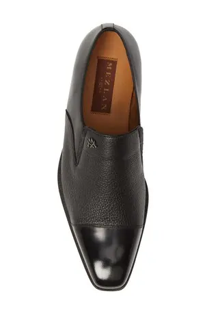 Mezlan Milani Cap Toe Slip-on - Black Leather/deerskin