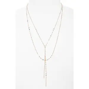 Lana Jewelry Blake 14k Gold Lariat Necklace - Rose Gold