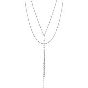 Lana Jewelry Blake 14k Gold Lariat Necklace - White Gold