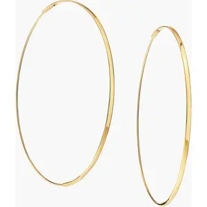 Lana Jewelry 14k Gold Flat Hoop Earrings - 14kyg