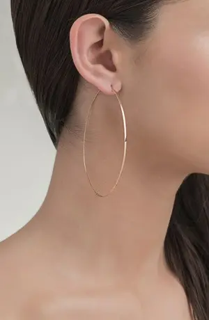 Lana Jewelry 14k Gold Flat Hoop Earrings - 14kyg