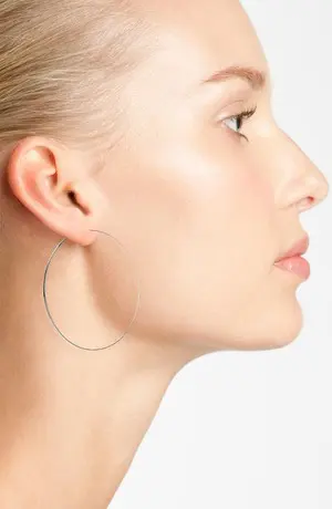 Lana Jewelry 14k Gold Flat Hoop Earrings - 14kyg