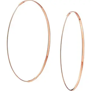 Lana Jewelry 14k Gold Flat Hoop Earrings - Rose Gold