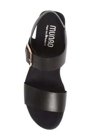 Munro Cleo Sandal - Black Leather