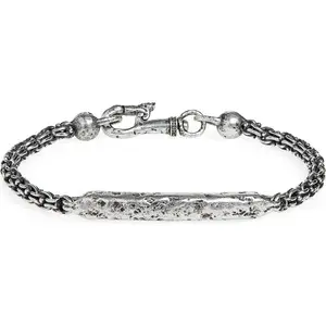 John Varvatos Sterling Silver Id Bracelet - Metallic Silver