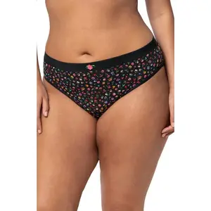 CURVY COUTURE Sheer Mesh High-cut Briefs - Meadow Dream