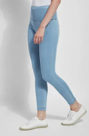 Lyssé Ntials High Waist Denim Leggings - Bleach Blue