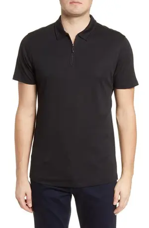Robert Barakett Georgia Zip Polo - Black