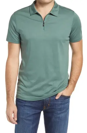 Robert Barakett Georgia Zip Polo Spring Forest
