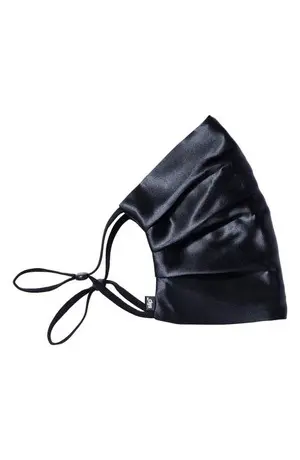Slip Pure Silk Adult Pleated Face Covering - Black