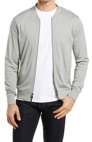 Robert Barakett Georgia Pima Cotton Varsity Jacket Griffin Grey