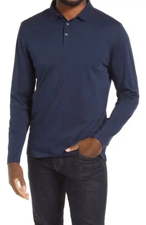 Robert Barakett ROBERT BARAKETT Georgia Long Sleeve Polo Blue Night