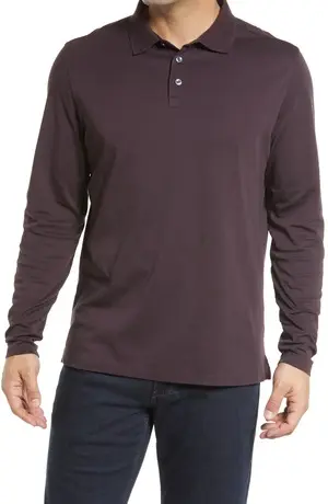 Robert Barakett ROBERT BARAKETT Georgia Long Sleeve Polo Bordeaux