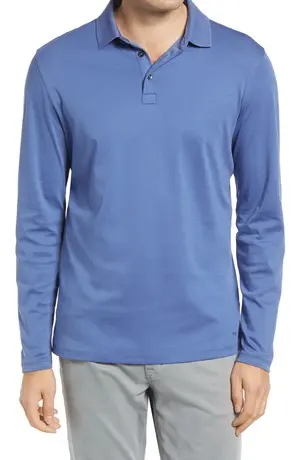 Robert Barakett ROBERT BARAKETT Georgia Long Sleeve Polo Coastal Blue
