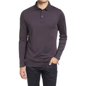 Robert Barakett ROBERT BARAKETT Georgia Long Sleeve Polo Deep Eggplant