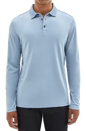 Robert Barakett ROBERT BARAKETT Georgia Long Sleeve Polo Faded Denim