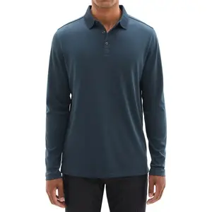 Robert Barakett Georgia Long Sleeve Polo - Night Teal