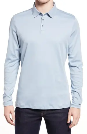 Robert Barakett ROBERT BARAKETT Georgia Long Sleeve Polo Pale Blue