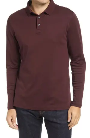 Robert Barakett ROBERT BARAKETT Georgia Long Sleeve Polo Sonoma Red