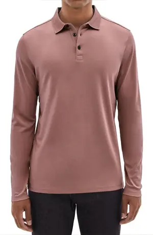 Robert Barakett ROBERT BARAKETT Georgia Long Sleeve Polo Spring Coral