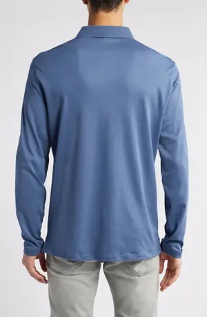 Robert Barakett Georgia Long Sleeve Polo - Vintage Bl