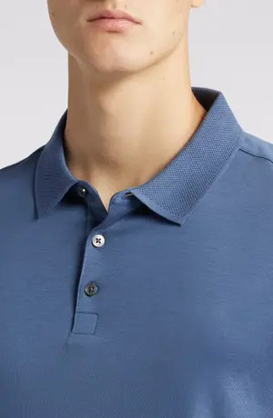 Robert Barakett Georgia Long Sleeve Polo - Vintage Bl
