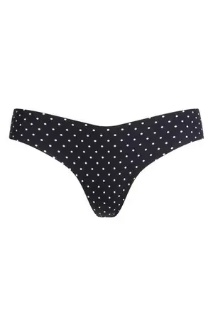 Commando Microfiber Thong Black White Dot