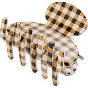 France Luxe Couture Jaw Clip Whiskey Check