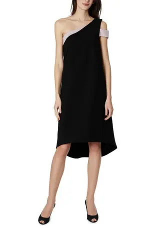 EMILIA GEORGE Karolina One-shoulder Maternity/nursing Dress - Black
