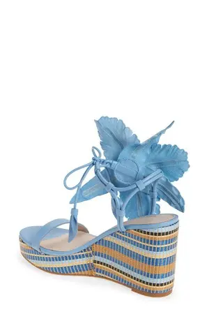 CECILIA NEW YORK Lily Platform Wedge Sandal - Blue Multi