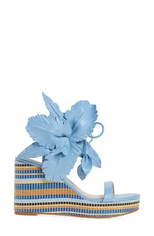 CECILIA NEW YORK Lily Platform Wedge Sandal - Blue Multi