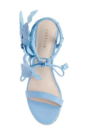 CECILIA NEW YORK Lily Platform Wedge Sandal - Blue Multi