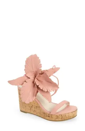 CECILIA NEW YORK Lily Platform Wedge Sandal Pink Melon