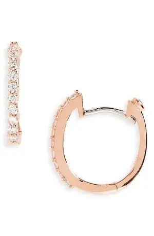 Roberto Coin Roberto Coin Diamond Hoop Earrings Rose Gold